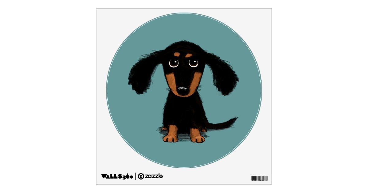 Long Haired Dachshund Puppy Wall Decal | Zazzle