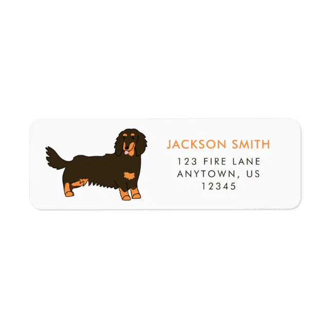 Long-haired Dachshund Return Address Label | Zazzle