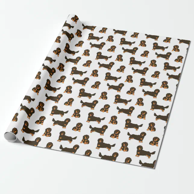 Long Haired Dachshund Wrapping Paper | Zazzle
