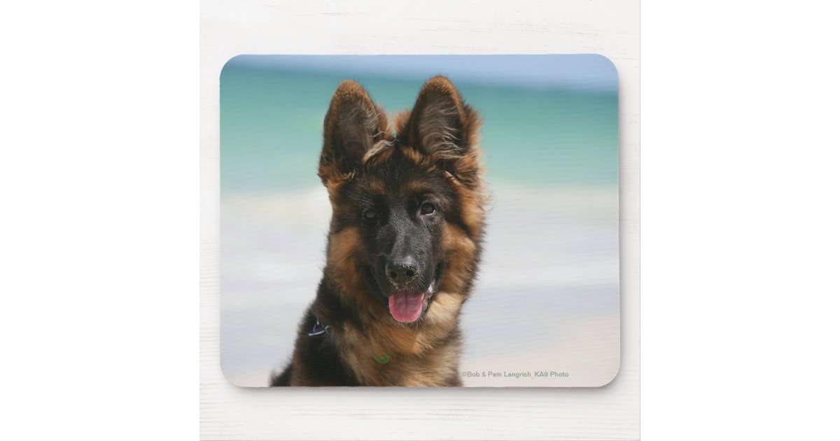 Long Haired German Shepherd Beach Mouse Pad | Zazzle