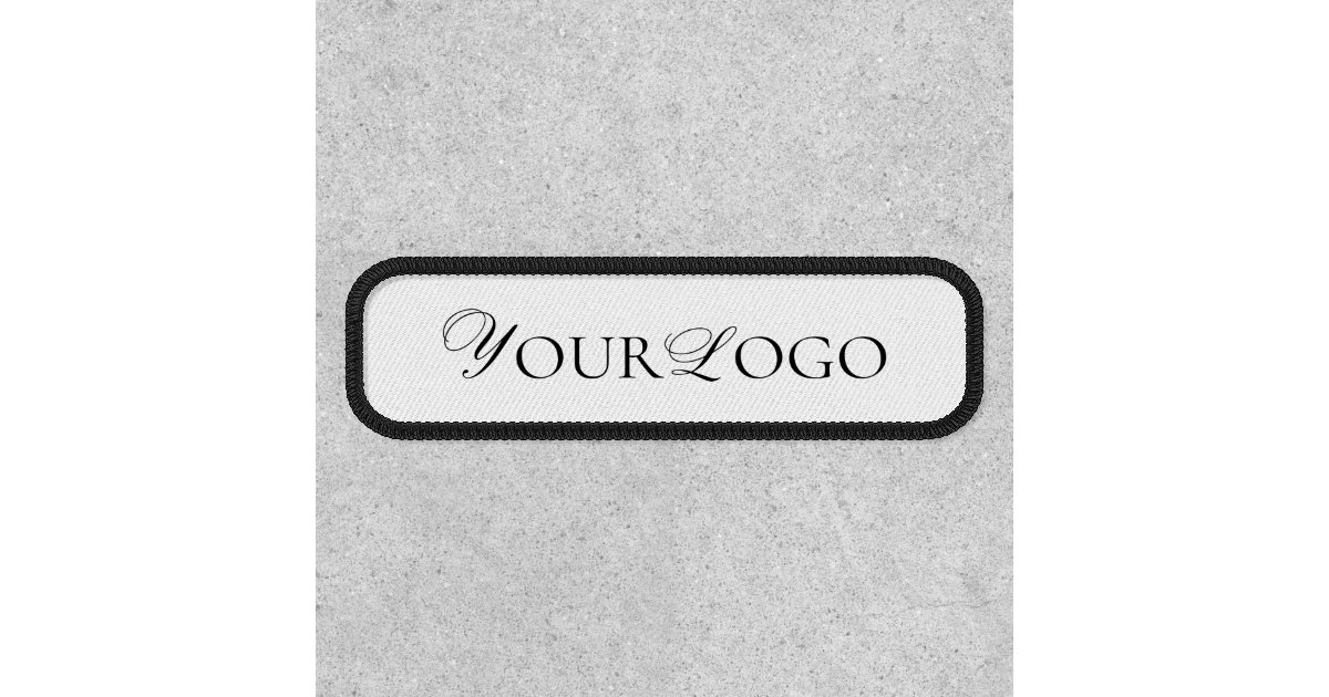 Long Horizontal Custom Logo Text Business Company Patch | Zazzle