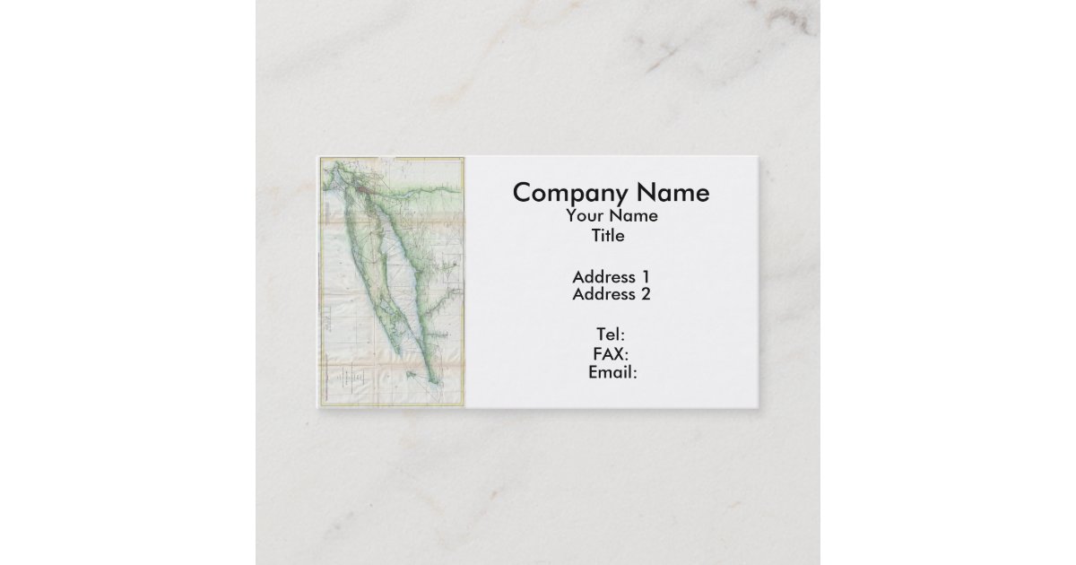 Long Island Map (1877) Business Card | Zazzle