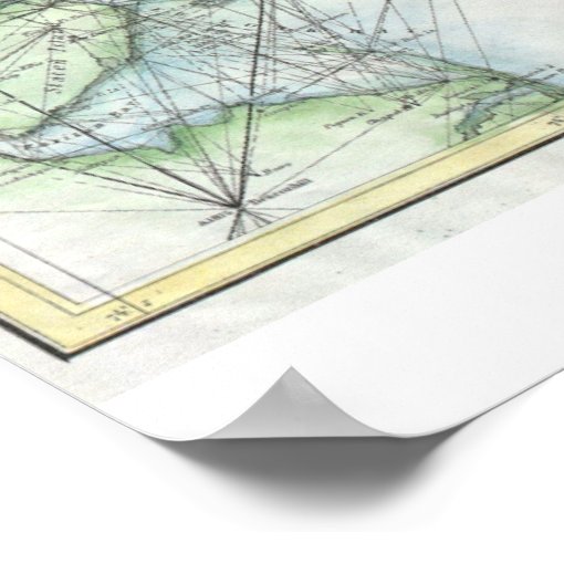 Long Island Nautical Map Poster | Zazzle