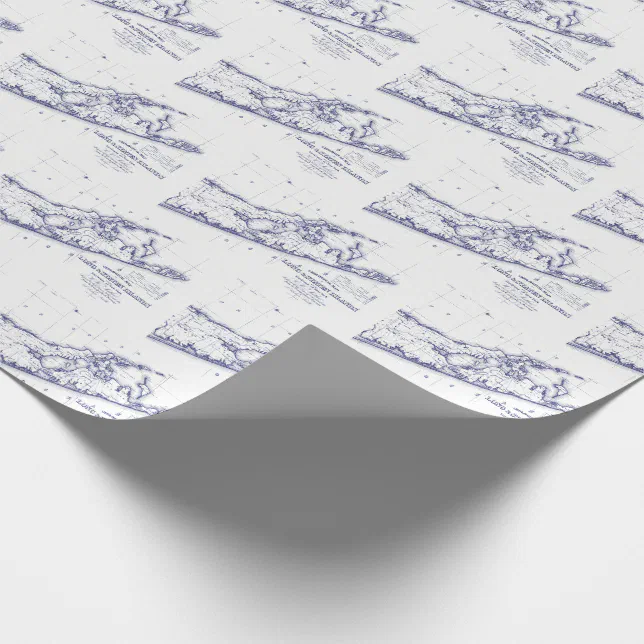 Long Island The Hamptons Map VC 2 Wrapping Paper | Zazzle