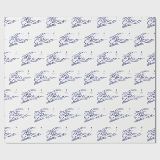 Long Island The Hamptons Map VC Wrapping Paper | Zazzle