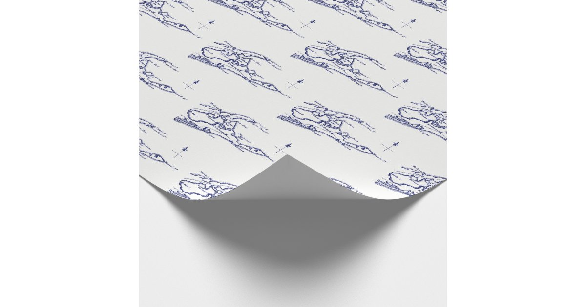 Long Island The Hamptons Map VC Wrapping Paper | Zazzle