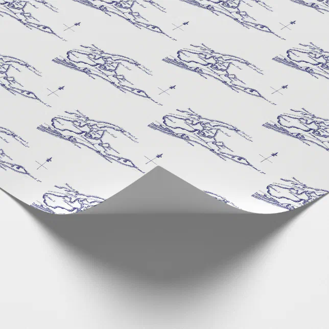 Long Island The Hamptons Map VC Wrapping Paper | Zazzle