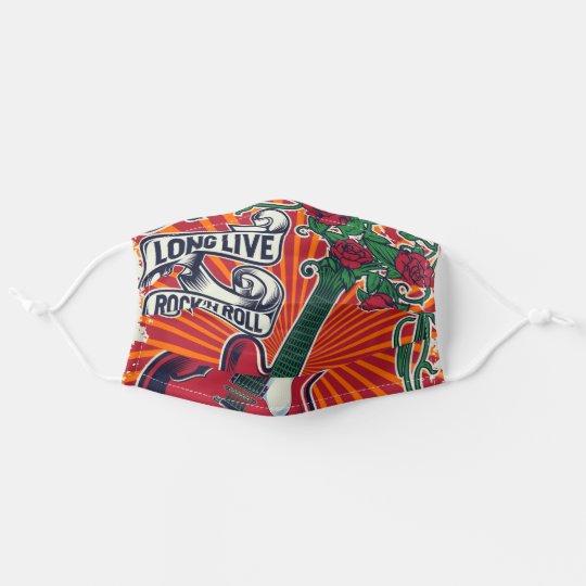 Long Live Rock N Roll, Guitar Retro Adult Cloth Face Mask | Zazzle.com