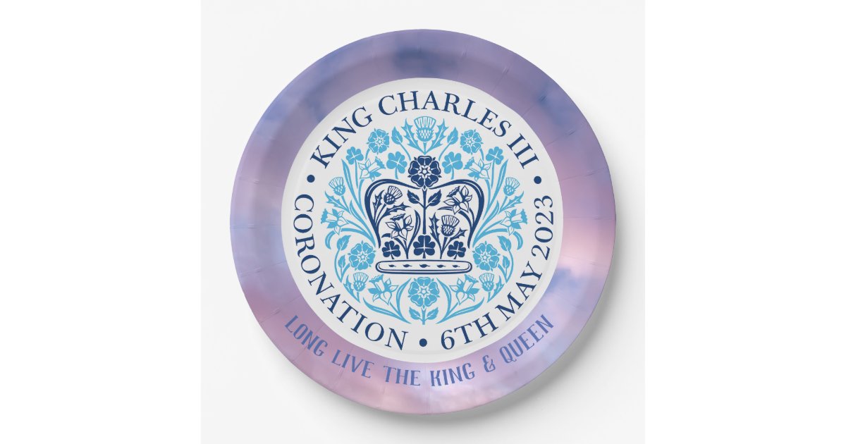 Long Live The King & Queen - Coronation. Editable. Paper Plates | Zazzle