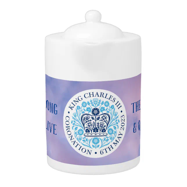 Long Live The King & Queen - Coronation. Editable. Teapot | Zazzle