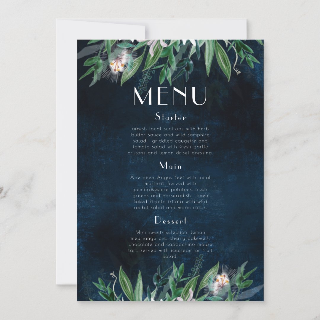 Long menu 4x9 Template 9, | Zazzle