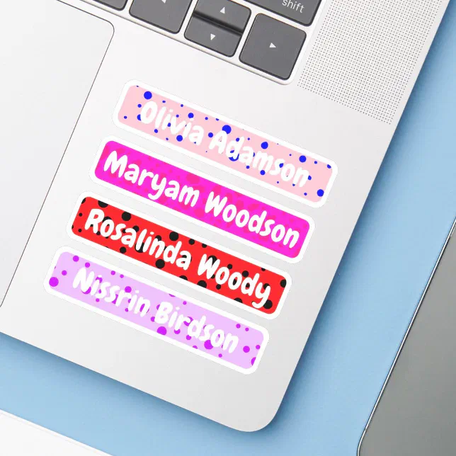 Long Name Stickers For Girls (Waterproof Labels) | Zazzle