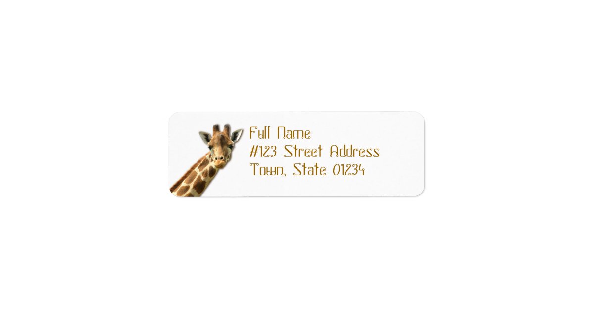 Long Necked Giraffe Mailing Labels | Zazzle