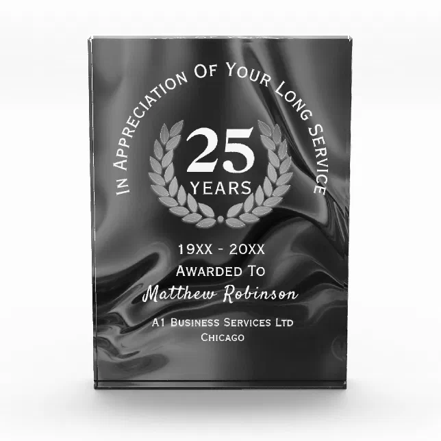 Long Service Appreciation Personalized Acrylic Award | Zazzle