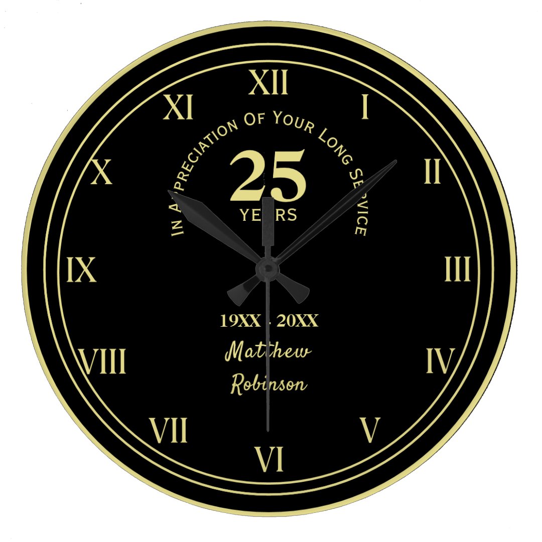 Long Service Appreciation Personalized Large Clock | Zazzle