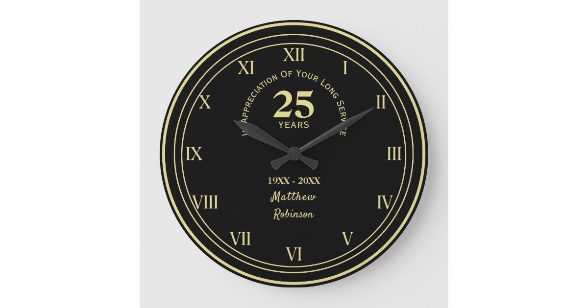 Long Service Appreciation Personalized Large Clock | Zazzle