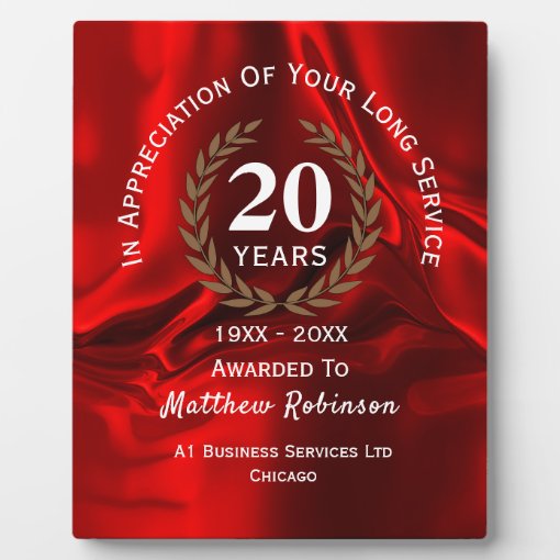 Long Service Appreciation Personalized Plaque | Zazzle