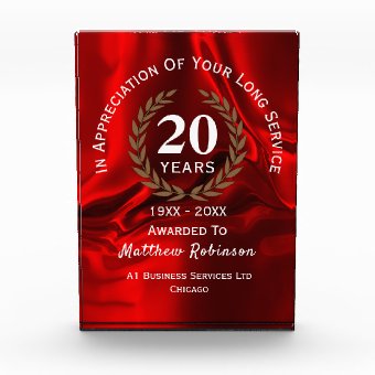 Long Service Appreciation Personalized Plaque | Zazzle