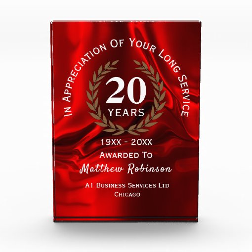 Long Service Appreciation Personalized Plaque | Zazzle