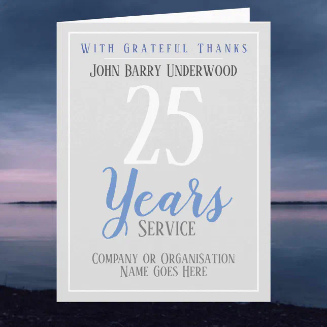 Long Service Award Certificate-Style Card | Zazzle