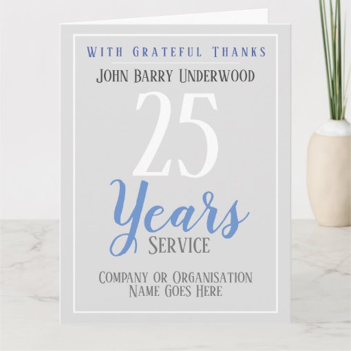 Long Service Award Certificate-Style Card | Zazzle