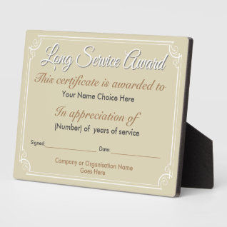Retirement & Long Service Award Plaque | Zazzle