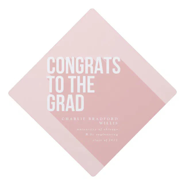 LONG SHADOW CONGRATS TO THE GRAD GRADUATION CAP TOPPER | Zazzle