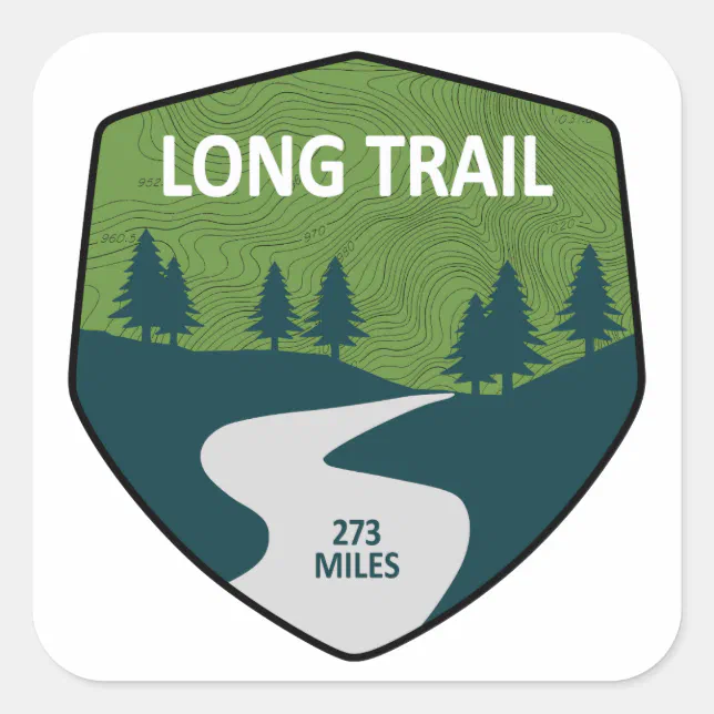Long Trail Vermont Square Sticker | Zazzle