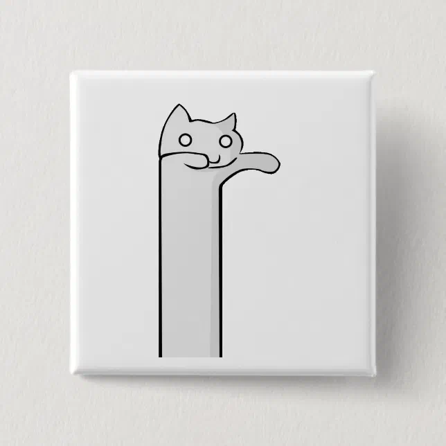 longcat cat minimalism animal button | Zazzle