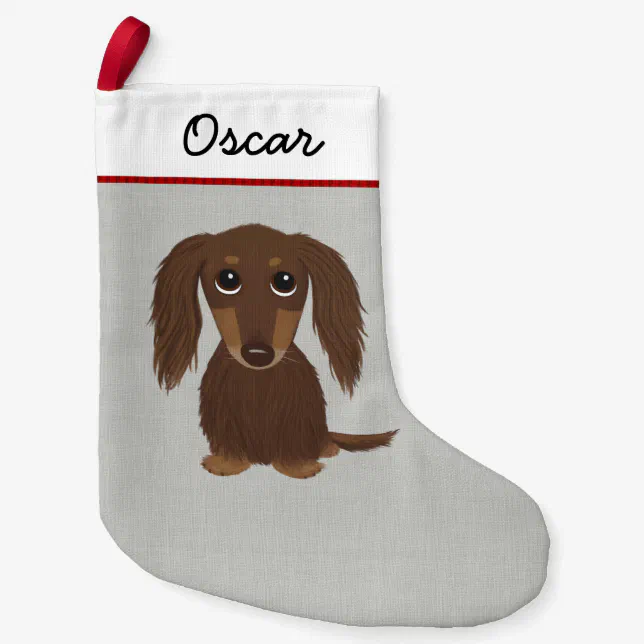 Longhaired Chocolate Dachshund Long Haired Wiener Small Christmas ...