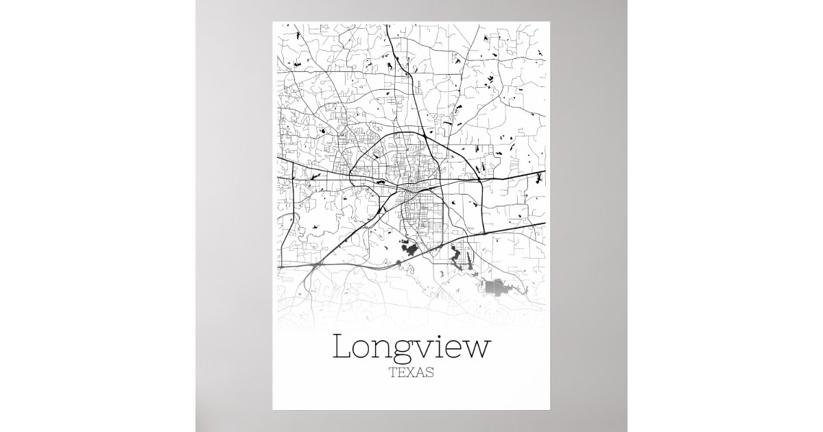 Longview Map - Texas - City Map Poster | Zazzle