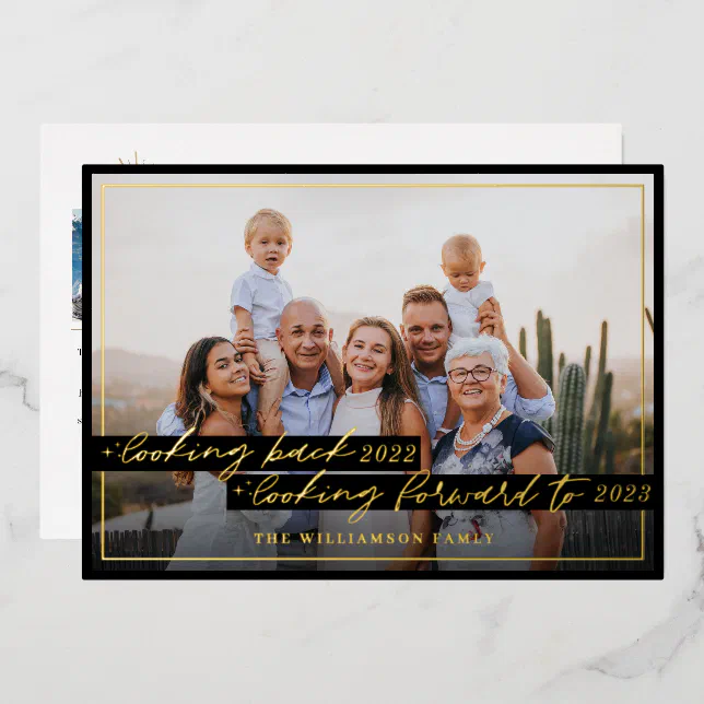 Look Back 2022 Looking Forward to 2023 Year Review Foil Holiday Card ...