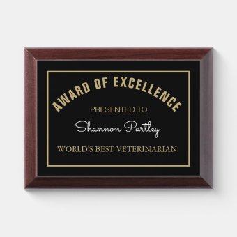 Look! Best Veterinarian award plaque | Zazzle