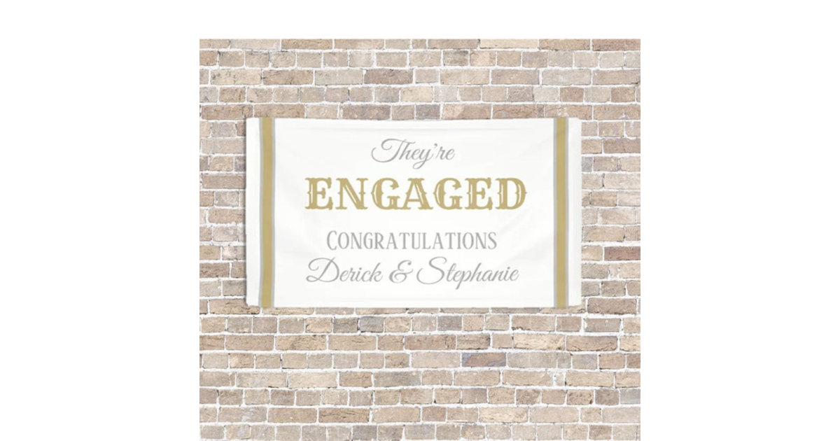 Look! CUSTOM engagement banner | Zazzle