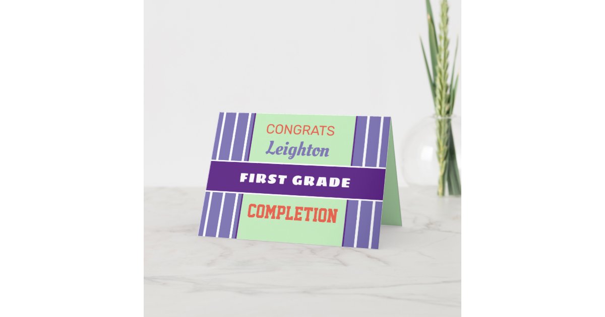 Look! Custom First grade completion card! Card | Zazzle