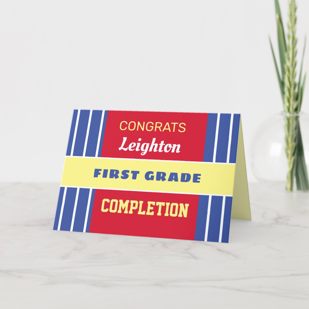 Look! Custom First grade completion card! Card | Zazzle