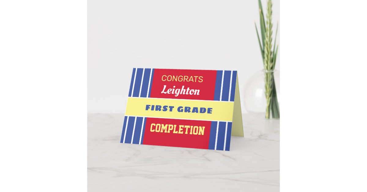 Look! Custom First grade completion card! Card | Zazzle