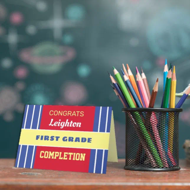 Look! Custom First grade completion card! Card | Zazzle