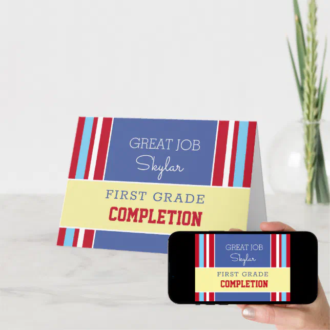 Look! Custom grade completion card! Card | Zazzle