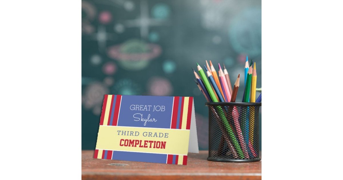 Look! Custom grade completion card! Card | Zazzle