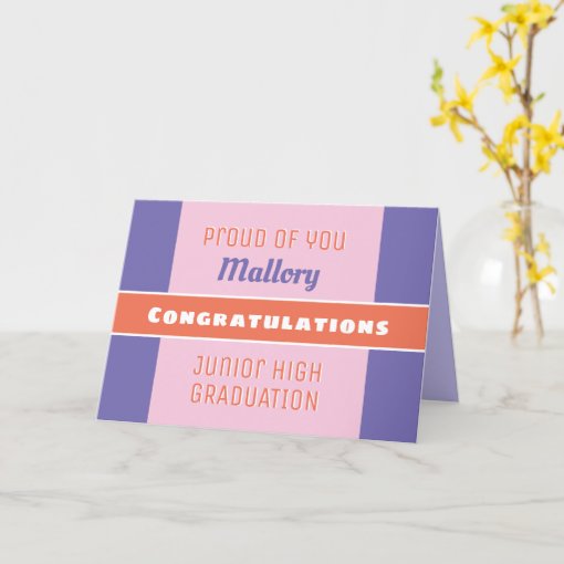 Look! Custom Junior High graduation card! Card | Zazzle