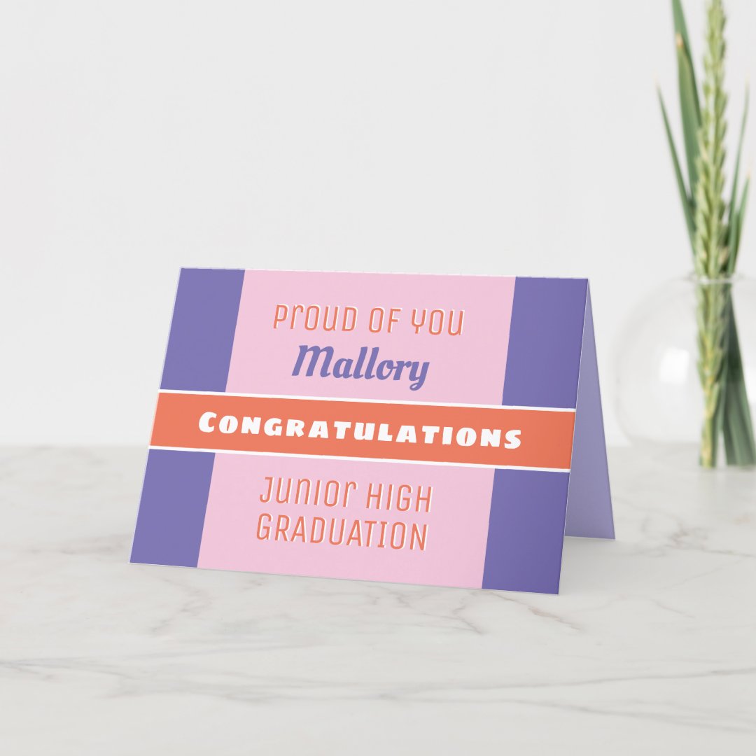 Look! Custom Junior High graduation card! Card | Zazzle