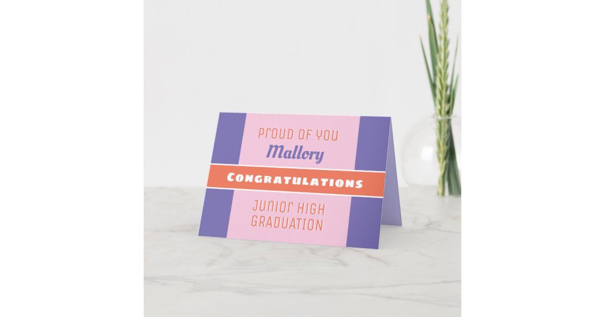 Look! Custom Junior High graduation card! Card | Zazzle