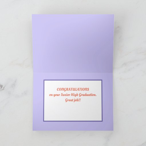 Look! Custom Junior High graduation card! Card | Zazzle