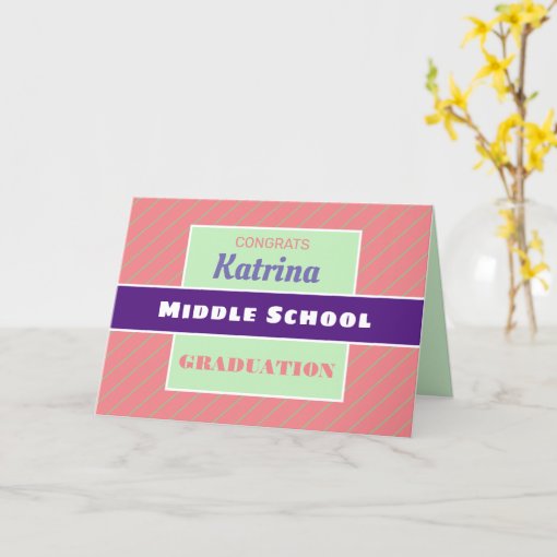 Look! Custom Middle school graduation card! Card | Zazzle