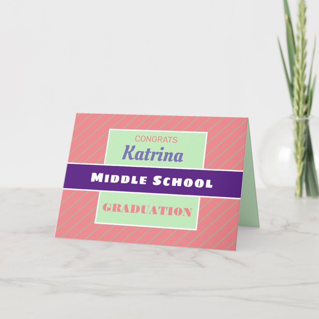 Look! Custom Middle school graduation card! Card | Zazzle