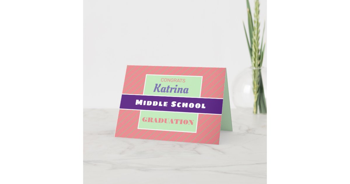 Look! Custom Middle school graduation card! Card | Zazzle