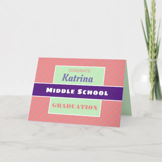 Look! Custom Middle school graduation card! Card | Zazzle