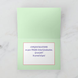 Look! Custom Middle school graduation card! Card | Zazzle
