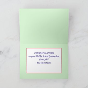 Look! Custom Middle school graduation card! Card | Zazzle